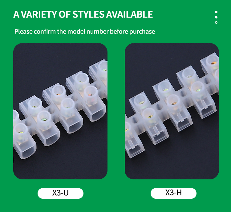 Nylon Plastic X3 PVC Screw Terminal Block Strips PA66 Terminal block ...